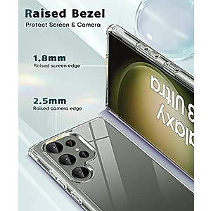 MIODIK Clear Case for Samsung Galaxy S23 Ultra, with Camera Lens Protector×2, [Military Grade Protective] [Non-Yellowing] Shockproof Slim Cover for S23 Ultra 5G 6.8 Inch 2023 (Transparent)