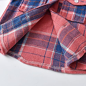 Buy Again My Orders Plaid Shirts for Girls Toddler Baby Boys Girls Flannel Plaid Shirt Long Sleeve Lepel Button Down Back Letters Print Shacket Coat Top