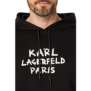 Karl Lagerfeld Paris Men's Color Block Solid Pullover, Black, Medium