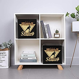 USA Figure Skating Collapsible Storage Bins Basics Folding Fabric Storage Cubes Organizer Boxes with Handles