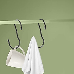 Housoutil 16pcscloset Hook Shaped Anti- Rod Bathroom Stainless Bag Hangers Handbags Purse Steel Metal Space Twisted for Plants Hangers: S Belts Bags Scarves Large Hanger Drop Kitchen Purses