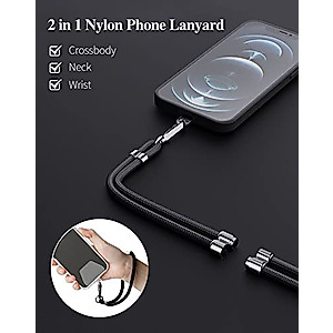 SHANSHUI Phone Lanyard, 2X Phone Lanyard & 2X Pads 2 in 1 Universal Crossbody, Neck Lanyard Detached Wrist Strap Phone Tether Pad Fit All Smartphones