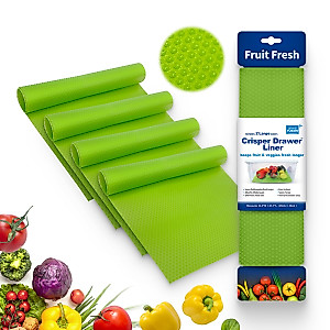 Grand Fusion Fresh Fruits Refrigerator Drawer Liner, Fridge Liners, Keep Your Produce Fresh and Juicy, Easy-to-Clean, Green, Pack of 4