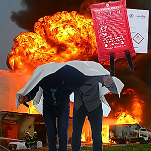 Fire Blanket for Home, Fiberglass Fire Suppression Blanket for Kitchen, Flame Retardant Protection and Heat Insulation Emergency Fireproof Safety Blanket for People, 39.3"x39.3"