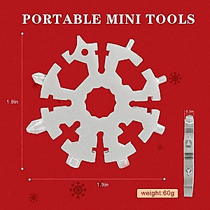 Snowflake Multitool Christmas Gifts for Men Stocking Stuffers, Cool Tools and Gadgets for Men Birthday Gifts for Boyfriend, Husband, Grandpa, Unique Christmas Gifts, White Elephant Gifts for Adults