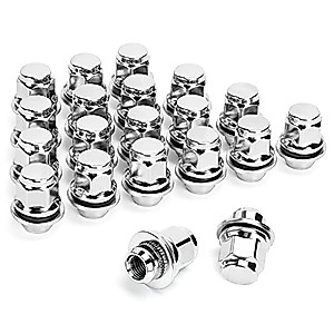Dynofit 12mmx1.5 Wheel Lug Nuts 1.46 Inch 37mm Length 13/16 21mm Hex OEM, 20x Black M12x1.5 Mag Seat Lug Nut for Toyota Tacoma 4 Runner Camry, Fit for Most 5 Lug 6 Lug Factory Wheels