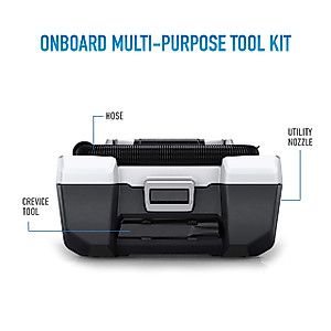 Hoover Utility ONEPWR 3 Gallon Wet Dry Cordless Vacuum Cleaner, High Power, BH57105, White