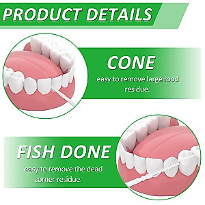 JiaUfmi 1100Pcs Dental Picks Plastic Toothpick Oral Hygiene 2 Way Interdental Brush Stick