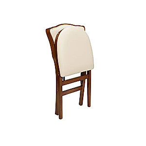 Stakmore French Upholstered Back Folding Chair Finish, Set of 2, Fruitwood
