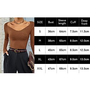 Women V Neck Sexy Crop Sweater Pullover Long Sleeve Ribbed Knit Fitted Slim Casual Tops Blue