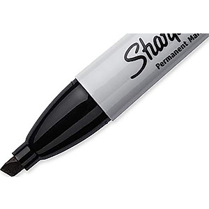 Sharpie 38201 Chisel Tip Permanent Markers, Black; 2-Packs of 12 Markers each for a Total of 24 Markers