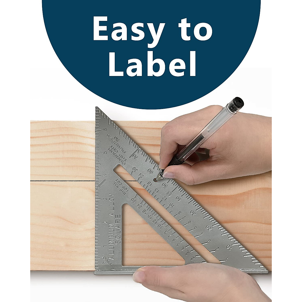 Rafter Square 2 Packs 7 Inch Carpentry Tools Aluminum Alloy Die-Casting Carpenter Square