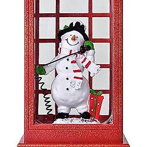 Lvydec Lighted Snow Globe Christmas Lantern - Musical Glittering Water Globe Lantern Decoration with a Snowman for Christmas Home Tabletop Centerpiece