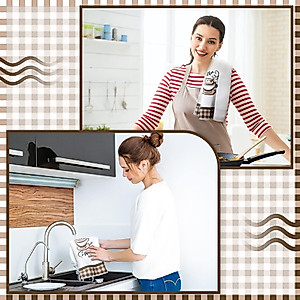 Ferraycle 4 Pieces Kitchen Towels, Coffee Kitchen Hand Towels, Dish Towels, Absorbent Decorative Dish Cloths, for Farmhouse Housewarming (Coffee Style)