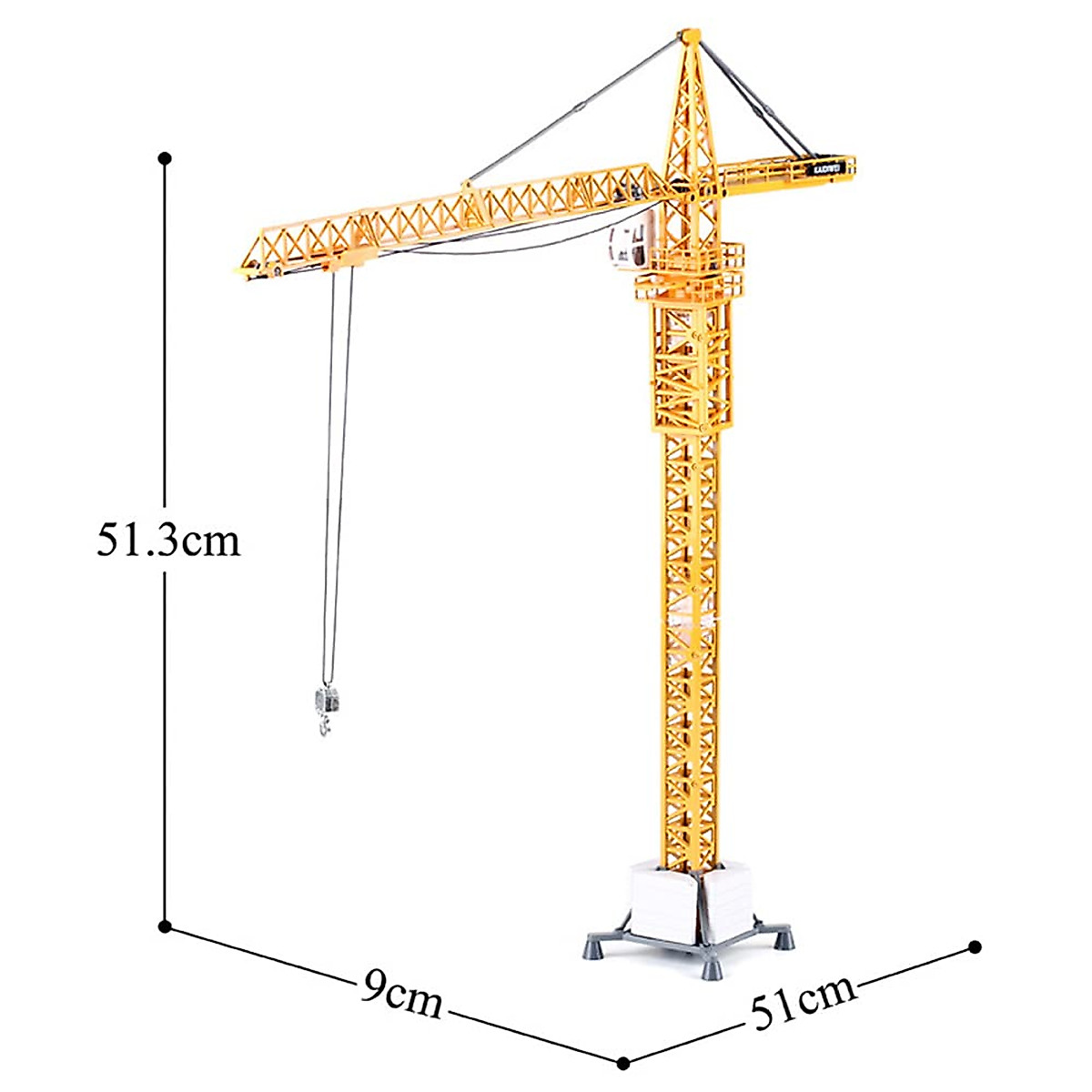 KAIKEA 1/50 Scale Metal Diecast Tower Crane Metal Construction Vehicles Model Toy, Cab 360 ° Rotated, for Kids and Adults