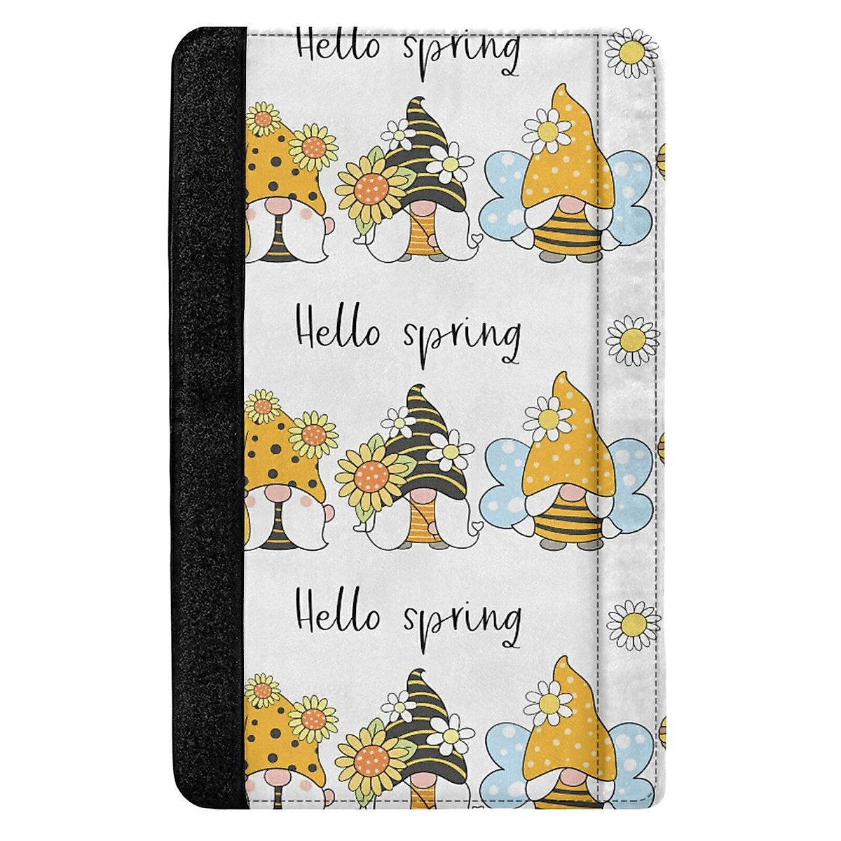 Bee Gnomes with Spring Summer Sunflowers Daisy Flowers on White 1 Piece Universal Car Seat Belt Pads Cover, Adjustable Vehicle Back Shoulder Strap Cover, Car Seat Belt Cushions for Adults Kids