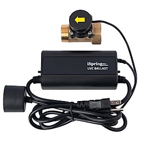 iSpring UVT55FS UV Light Whole House Water Filter Transformer/Ballast with Water Flow Sensor, 55W 110V, for UVF55FS