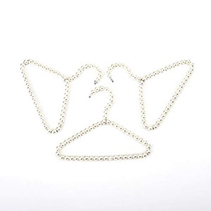 POPETPOP 3pcs Pet Clothes Hangers Pearl Clothes Hangers Coat Hanger for Kids Children Pet Dog (20cm White)