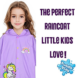 Puddle Play Little Boys Frog Rain Slicker Outwear Hooded - Size 4-5