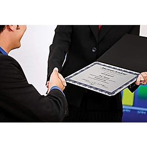 25 Pack Black Certificate Holders, Diploma Holders, Document Covers with Gold Foil Border, by Better Office Products, for Letter Size Paper, 25 Count, Black