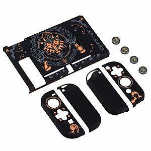 ITONGGUYUKI Dockable Protective Case Compatible with Switch, Hard Shell Case cover for Switch and Joy-Con Controllers with 4 Thumb Grips,zelda tears of the kingdom switch Carrying Case