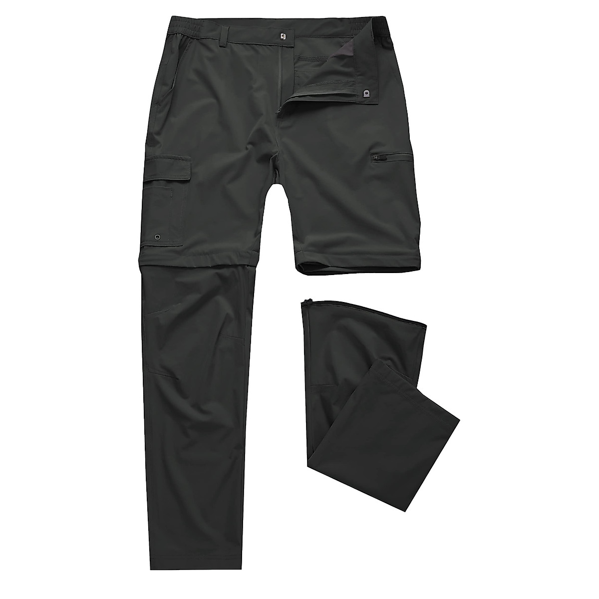 Mens Hiking Convertible Pants Waterproof Lightweight Quick Dry Zip Off Fishing Travel Safari Outdoor Cargo Work Trekking trousers Black 36