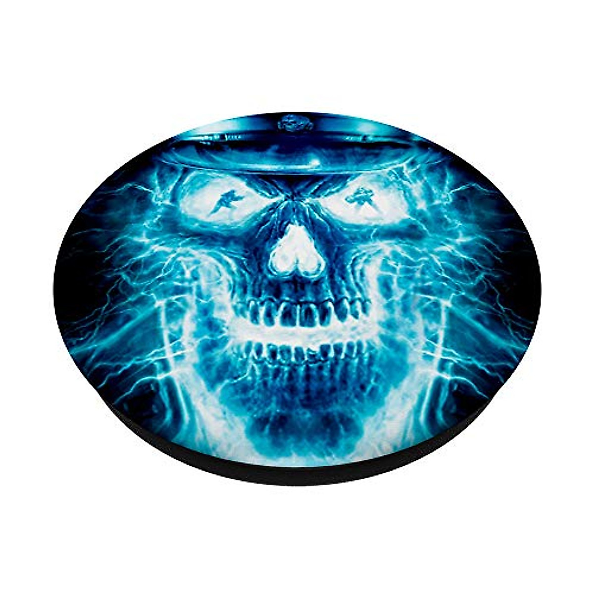 Flaming Blue Skull Face - Fire Skull For Boys Men PopSockets Swappable PopGrip