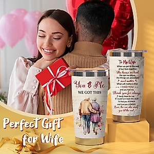 20 Oz My Wife Tumbler - Romantic Presents for Wife Birthday, Anniversary, Valentines Day - I Love You Gifts