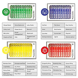 AOTRUTII Prepared Microscope Slides for Kids, 48Pcs Plastic Animals Plants Flowers Microscope Sample Slides, Ideal for Kids Students