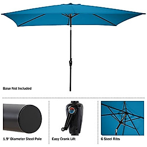 Pure Garden 50-LG1279 Turquoise Rectangular Patio Umbrella Color
