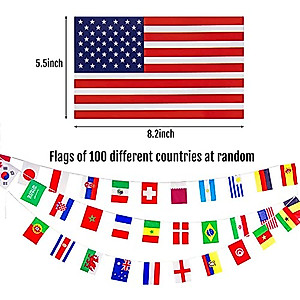 1st Choice 82 Feet 8.2'' x 5.5'' International String Flags Banners,100 Countries Flags World Flags Pennant Banner for Olympics,Grand Opening,Sports Clubs,Party Events Decorations