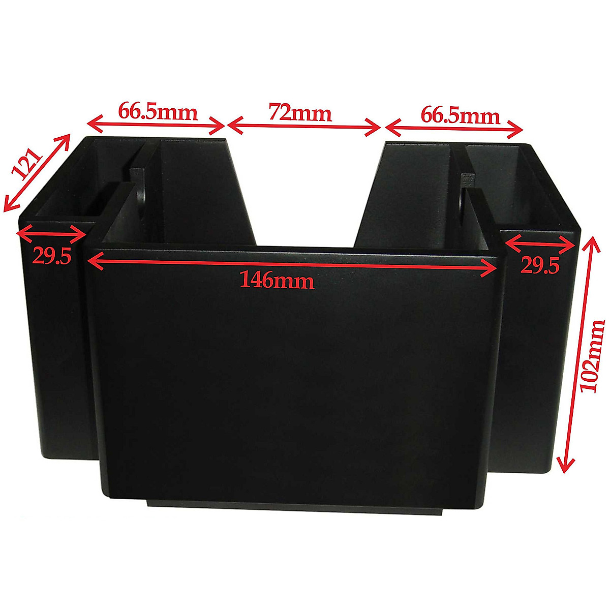 Wooden Classic Black 2 Pocket Napkin Bar Caddy Straw Holder