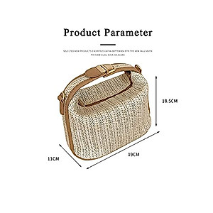 KITOLTER Straw Shoulder Bag Clutch Crossbody Bag Casual Beach Handmade Bag Handbag for Women (Straw)