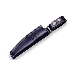 Joker Bushcraft Bushcrafter Survival Knife CM120, Black Leather Sheath, 4.13 inches Blade of Böhler N695 Steel, Black Micarta Handle, Tool for Fishing, Hunting, Camping and Hiking