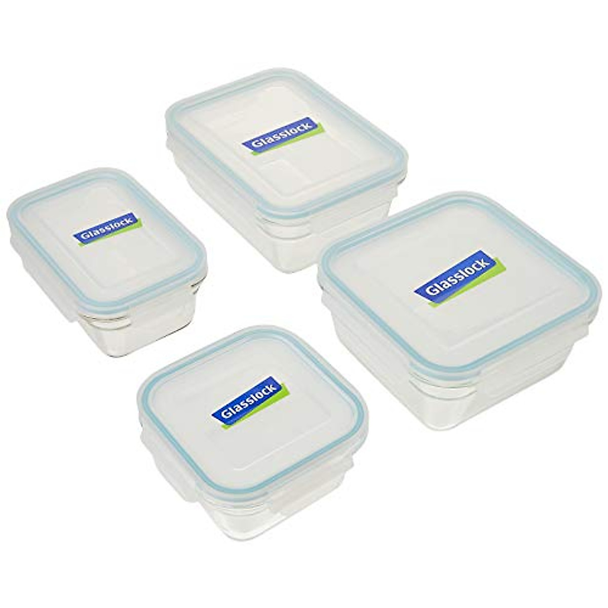 Glasslock 2 Rectangle and 2 Square Assorted Oven Safe Container Set, 4-Piece