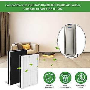 I clean Replacement Idylis Air Purifier Filters C,2 HEPA Filters&4 Carbon Filters Set Compatible with Idylis Air Purifiers IAP-10-200, IAP-10-280, Model # IAF-H-100C