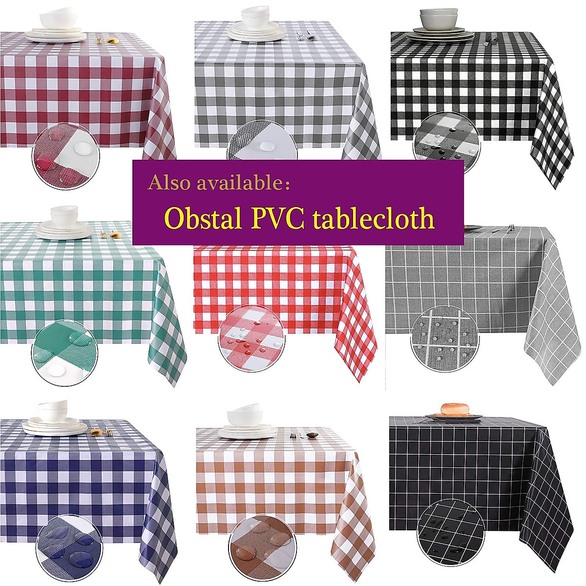 Obstal 210GSM Rectangle Table Cloth - 60x144 Inch - Heavy Duty Water Resistance Microfiber Tablecloth, Decorative Fabric Table Cover for Christmas Holiday Party, Rio Red