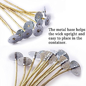 EricX Light Organic Hemp Candle Wicks, 100 Piece 8" Pre-Waxed by 100% Beeswax & Tabbed, for Candle Making