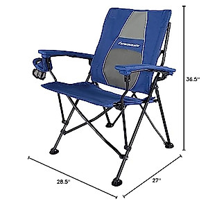 STRONGBACK Elite 2.0 Adult Camping Chair with Lumbar Support and Carry Bag, Navy/Grey