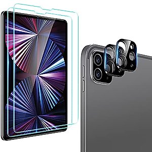 ESR Screen Protector for iPad Pro 11 Inch (2022/2021/2020, 4th Gen/3rd Gen/2nd Gen) with Camera Lens Protector, Tempered-Glass Film, Fingerprint and Scratch Resistant, Face ID Compatible, 2 Pack