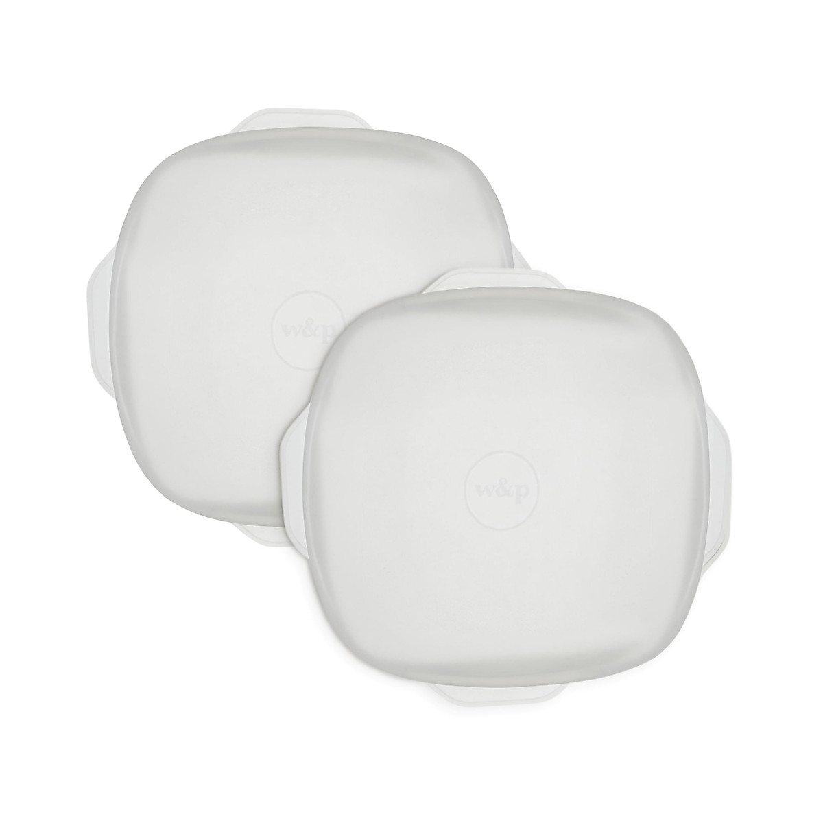 W&P Reusable Silicone Stretch Lid, Brownie (8 x 8) Set of 2, Dishwasher Safe, Freezer Safe, LFGB/Premium Silicone, Microwave Safe, Clear
