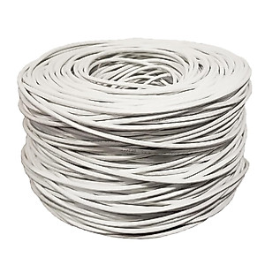 Dripstone CAT6 1000ft Solid UTP 23AWG Ethernet Cable 550Mhz Bulk Network LAN Wire 1000-feet Easy Pull Box (White)
