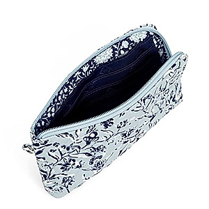 Vera Bradley Women's Cotton Wristlet With RFID Protection, Perennials Gray - Recycled Cotton, One Size