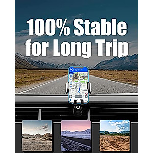 AiHiwvol Phone Holder for Car [Longer Steel Hook] Air Vent Car Phone Mount Universal Extension Arm Cell Phone Holder Car Vent Hands Free Clamp [Thick Case Friendly] Compatible with All Smartphones