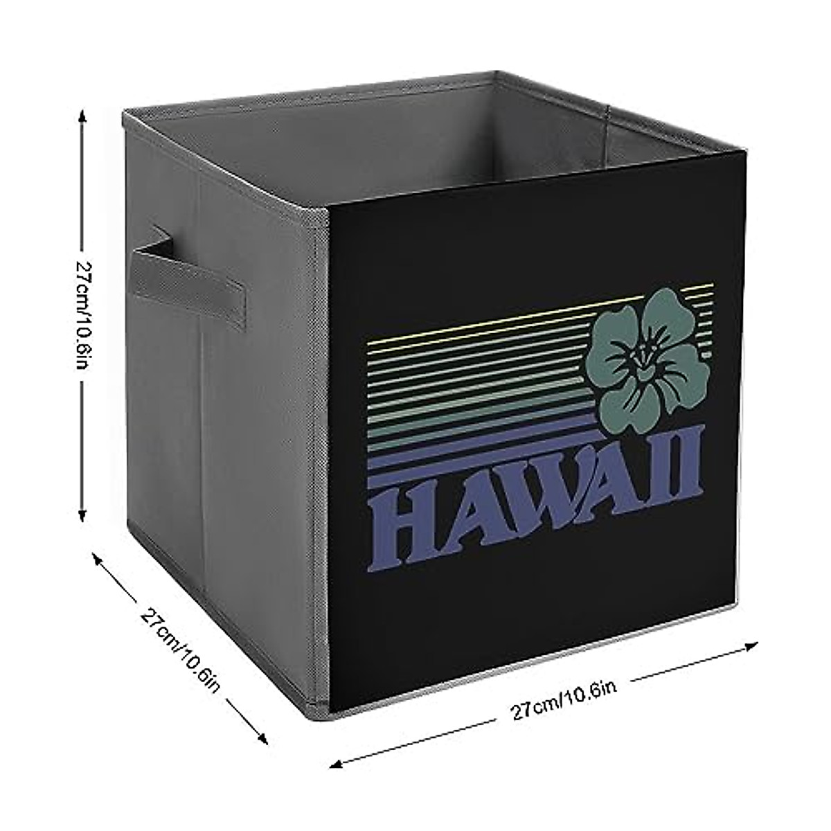 Hawaii Storage Bins with Handles Cube Closet Organizers and Storage Boxes Folding Basket for Shelves 2PCS