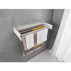 GorillaRack Laundry Drying Clothes Rack | Retractable Clothing Rack Wall Mount | Clothes Drying Rack Indoor Outdoor for Hanging Heavy Duty Laundry White