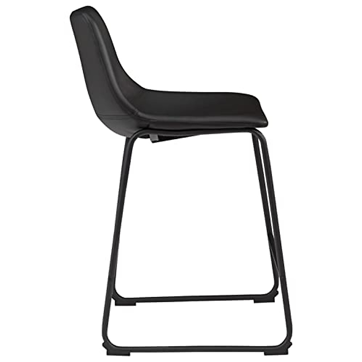 Signature Design by Ashley Centiar 24" Counter Height Modern Bucket Barstool, 2 Count, Black