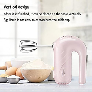 Lihuzmd Handheld Electric Mixer,Electric Whisk Household Electric Small Whipped Egg and Cream Mixer for Food Beater, Egg, Cakes, Batters,Pink