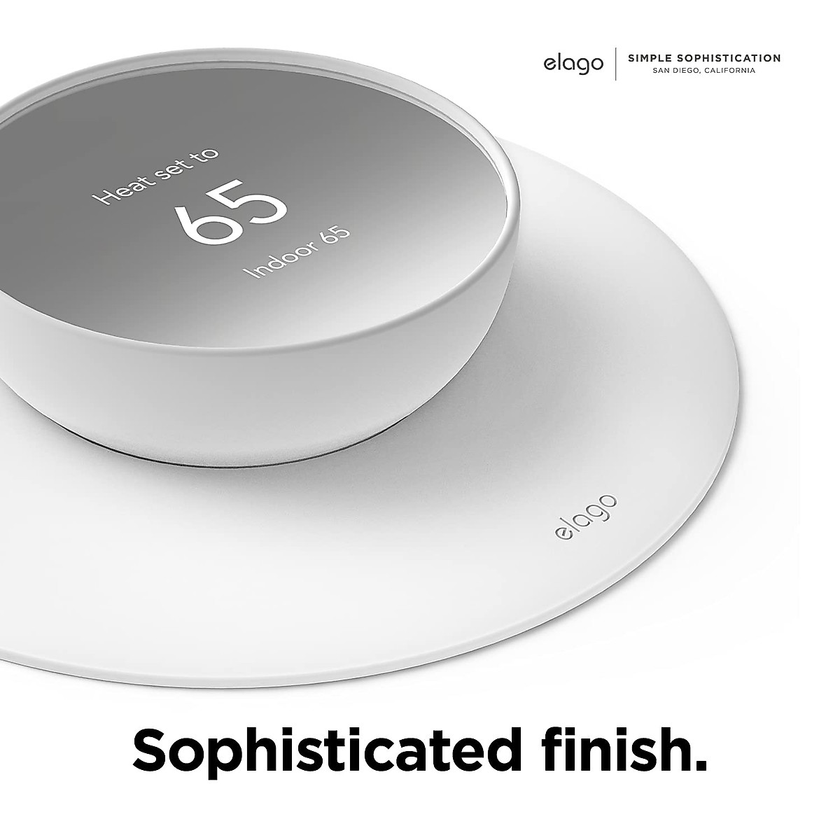 elago Wall Plate Cover Plus 2 Compatible with Google Nest Thermostat 2020 [Snow] - Durable Polycarbonate Material, Easy Installation, Complementary Design