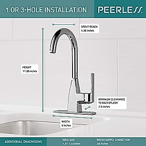Peerless Xander Single-Handle Bar-Prep Kitchen Sink Faucet, Matte Black P1819LF-BL